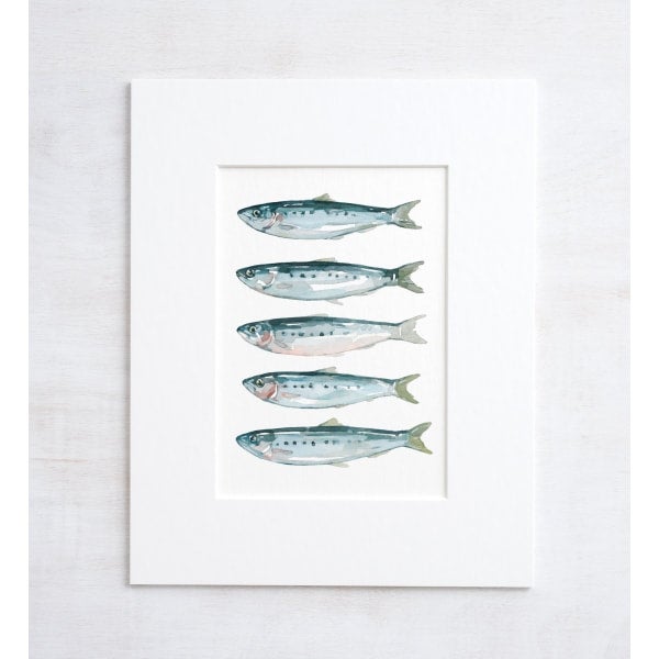 Sardines Watercolor Print | Coastal Art | Fisherman Art | David ...