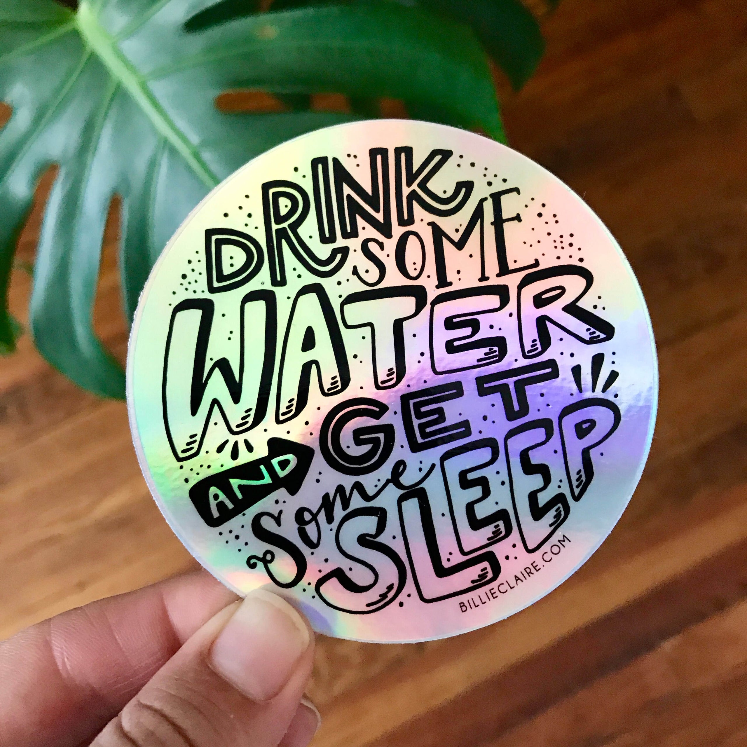Get Some Sleep Drink Water Sticker | Hologram Sticker | Water Bottle ...